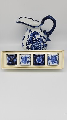 Bombay Company Blue And White Creamer Pitcher With Pier 1 Mandarin ...