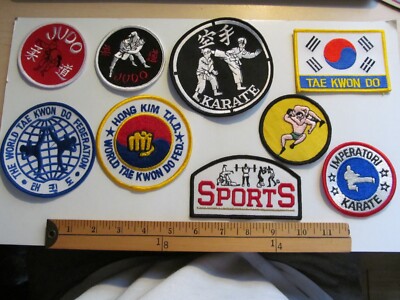 ( 9 RARE MARTIAL ARTS KARATE JUDO WRESTLING BOXING TAE KWON DO PATCH CREST LOT ) | eBay
