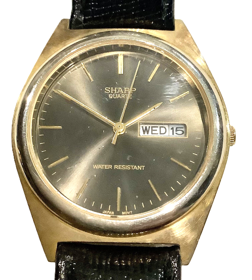 Sharp 377 Day Date Men's Quartz Watch NEEDS BATTERY NO RESERVE | eBay