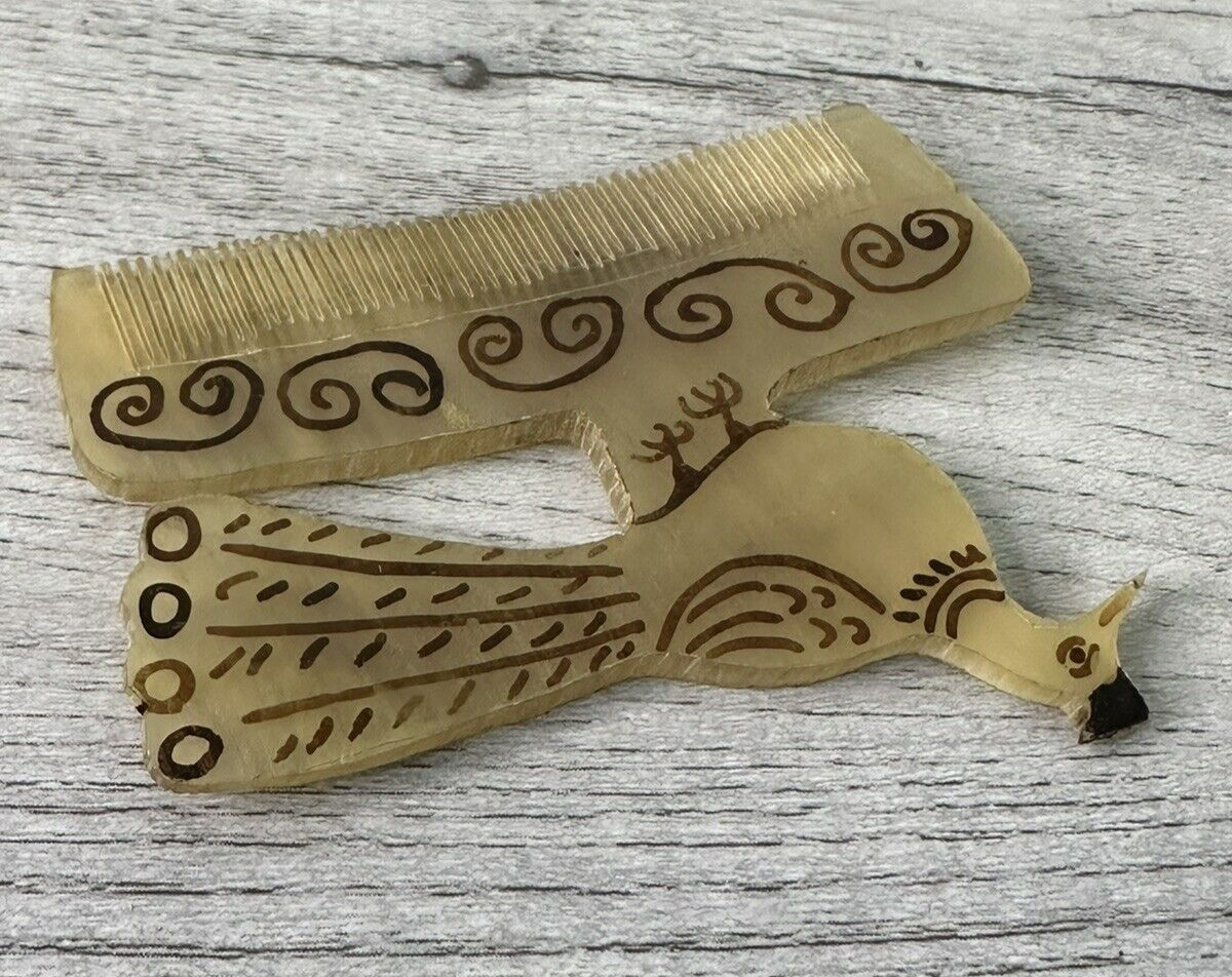 Antique 1800's Carved Victorian Fine Tooth Hair Comb … - Gem