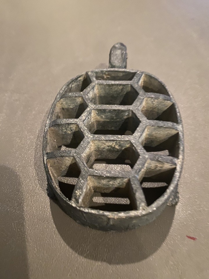 Large Metal Turtle Flower Frog Japan Kenzan Ikebana Ornate Great Wave ...