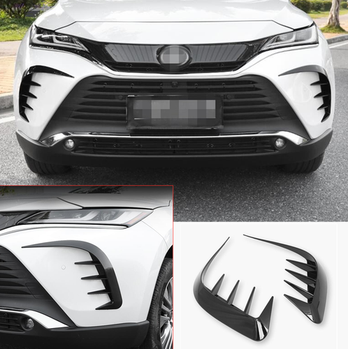 Glossy Black Front Fog Light Spoiler Cover Trim For Toyota Venza 2021 ...