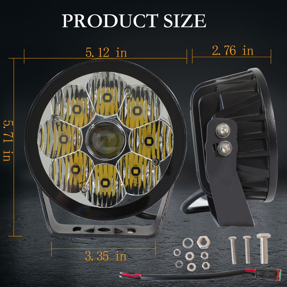 Laser 5/7inch LED Work Light Bar Pods Spot Flood Combo Fog Lamp Offroad ...