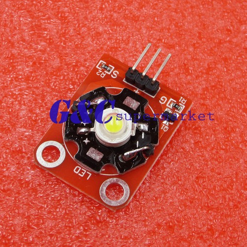 5PCS 3W High-Power KEYES LED Module with PCB Chassis for Arduino STM32 ...