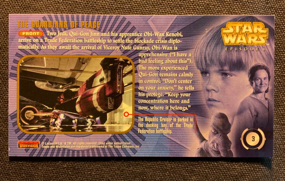 Star Wars Episode I Phantom Menace Widevision Cards, Chase + Promo ...