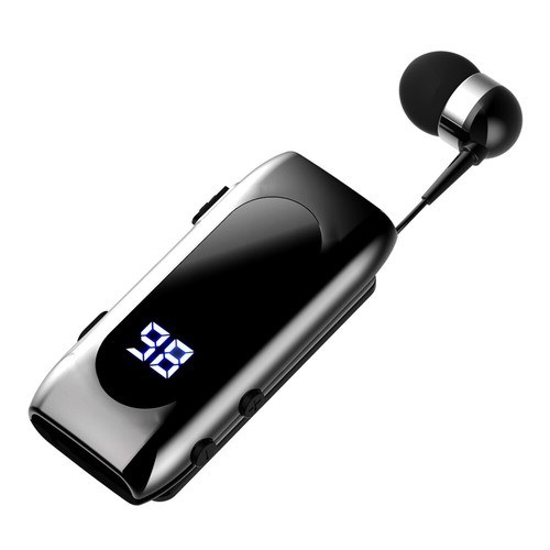 Portable bluetooth Earphone Wireless Lavalier Retractable Cable In-ear ...