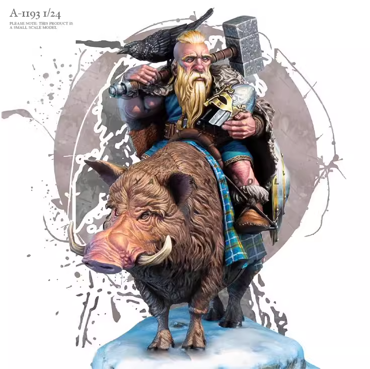 1/24 Resin Dwarf Wild Pig Rider Kinght Unassembled Unpainted 1193 | eBay