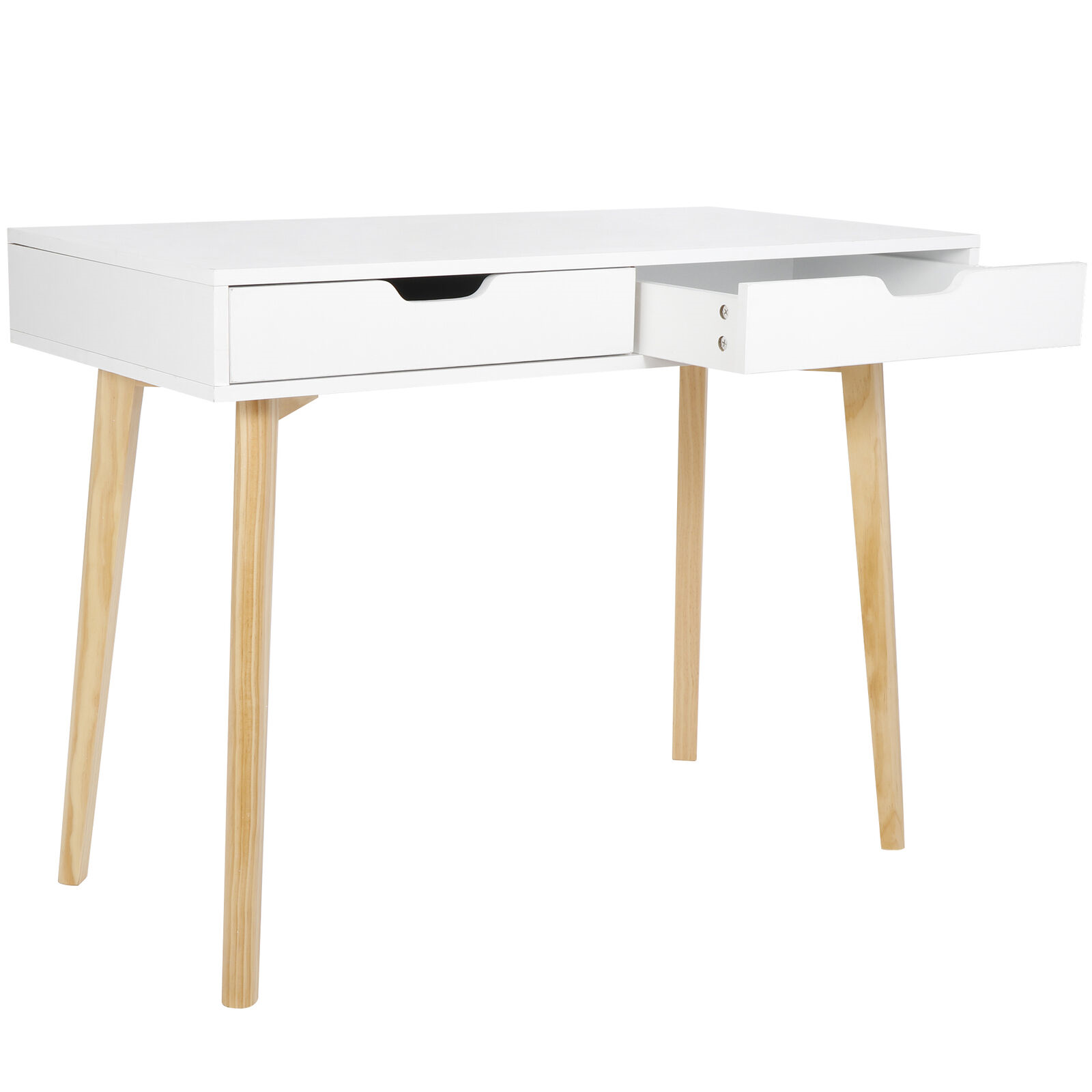 39.4'' White Computer Table Workstation Study Desk Laptop Table with ...