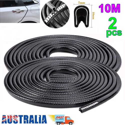 2X 10M Pinch Weld Car Rubber Seal Edge Door Trim Mould Metal Clips Anti ...