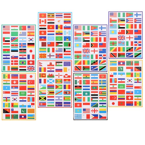 Travel Mini World Flags Stickers 8 Sheets Cheering Country Decals | eBay