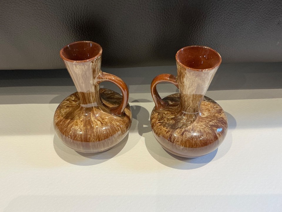 Christopher Dresser inspired Linthorpe pottery pair of ewer style vases ...