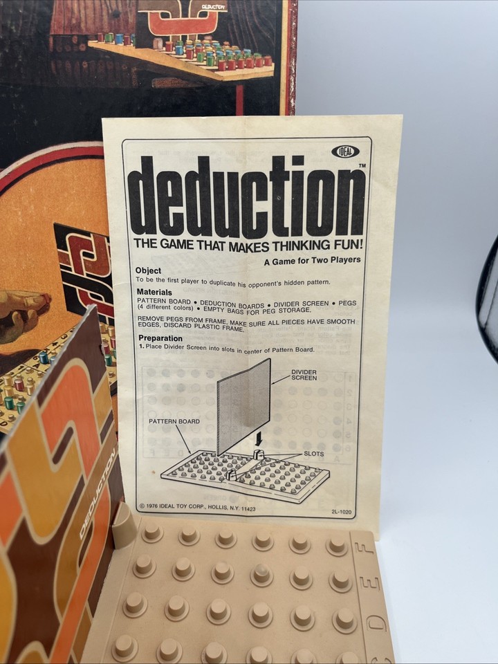 Deduction board game Strategy “The Game That Makes Thinking Fun” 1976 ...