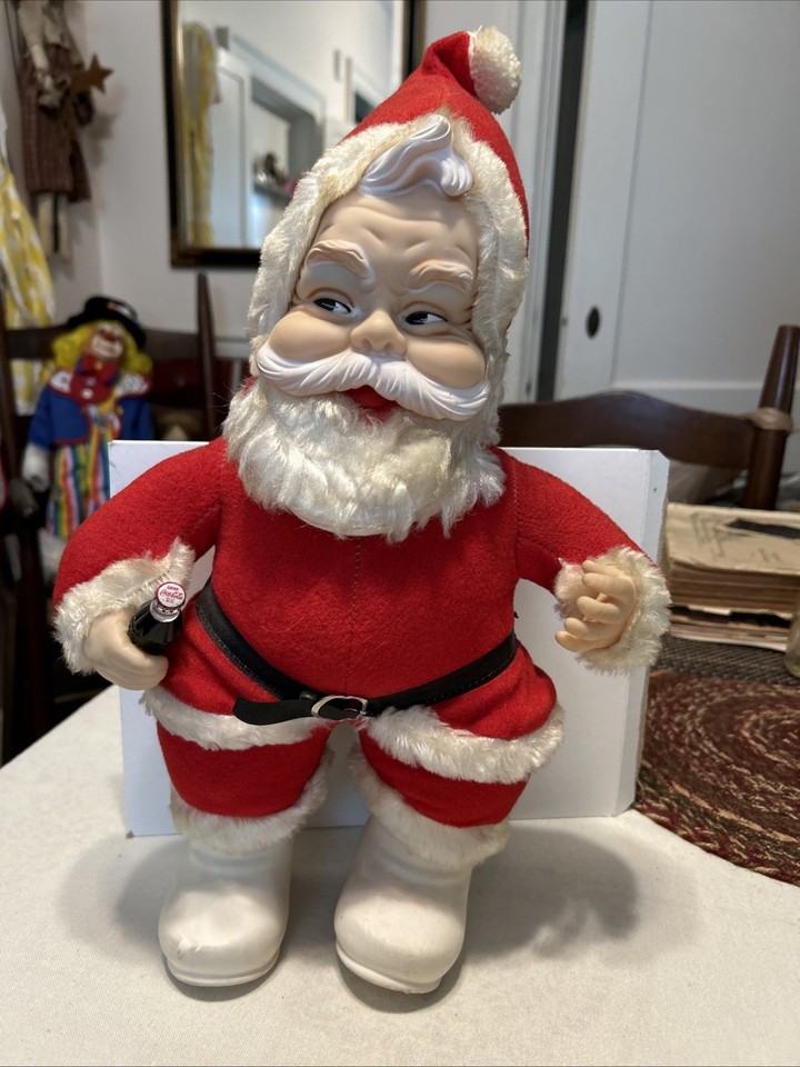 Rushton Co Rubber Face Santa Claus Coca Cola With Bottle ,1950s ...