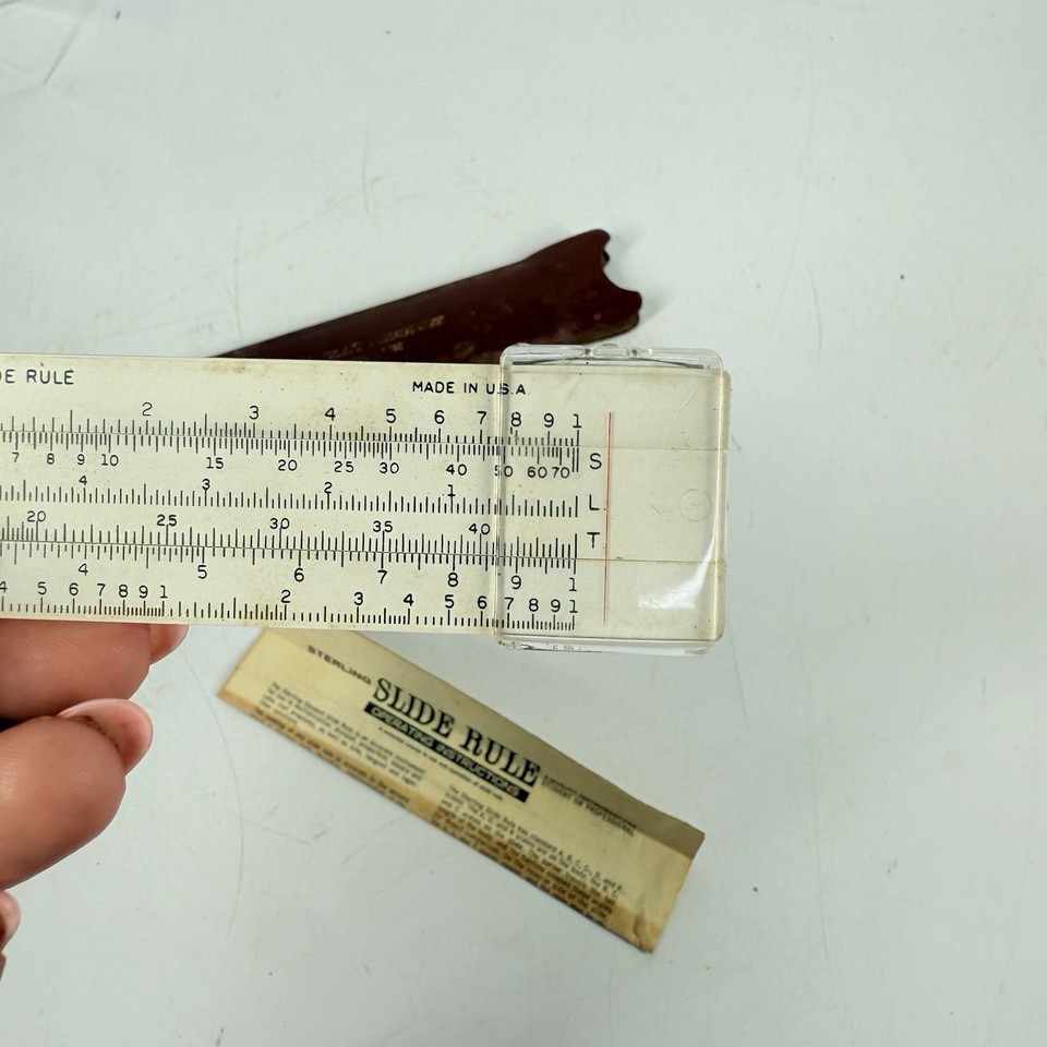Vintage Sterling Slide Rule/ Ruler No. 587 - 6" Pocket Size USA With ...