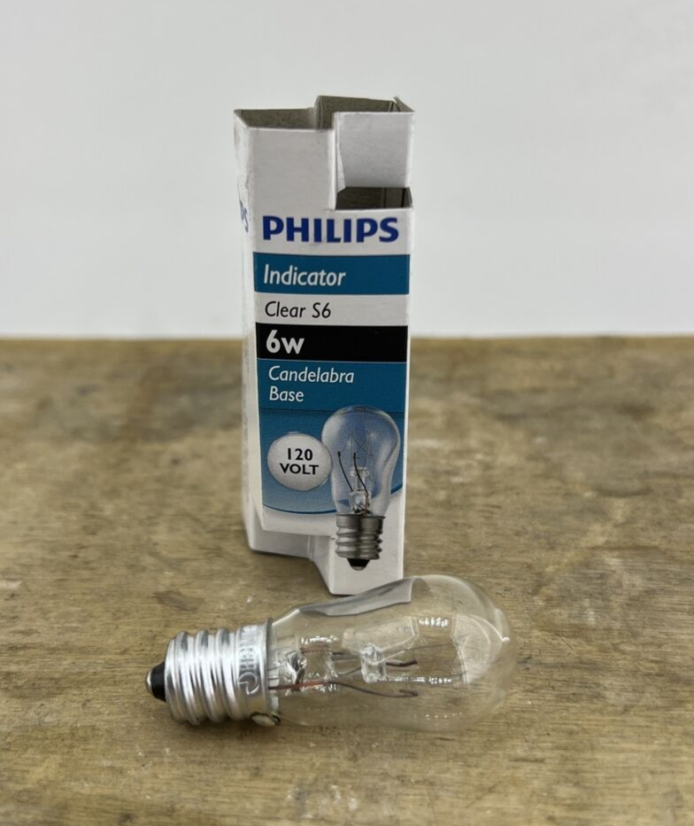Philips 6S6 6W Clear 120V Indicator & Sign Incandescent Light Bulb Lamp ...