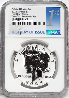 2024 peace reverse proof silver dollar rp70 first day of issue 1st day ...