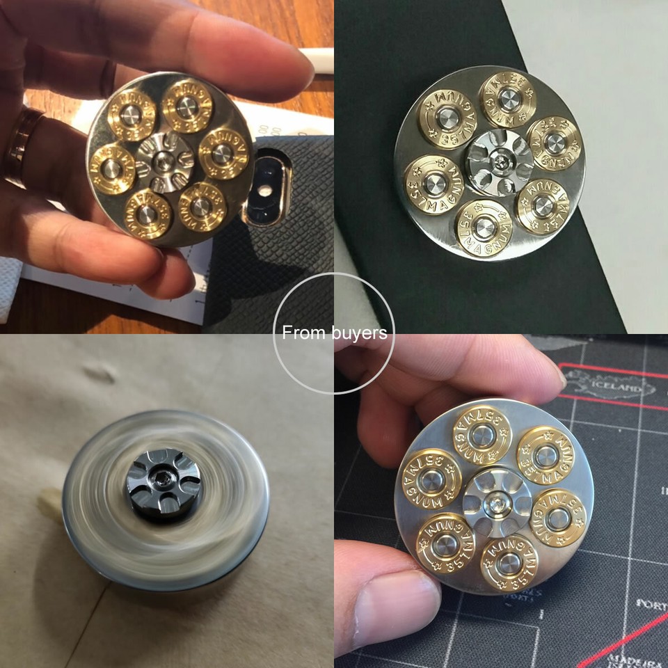Stainless Steel Revolver Finger Spinner Hand Fidget Pocket EDC Toy ...