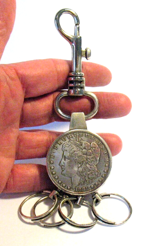 MORGAN DOLLAR KEY CHAIN W/ 4 RINGS SILVER | eBay