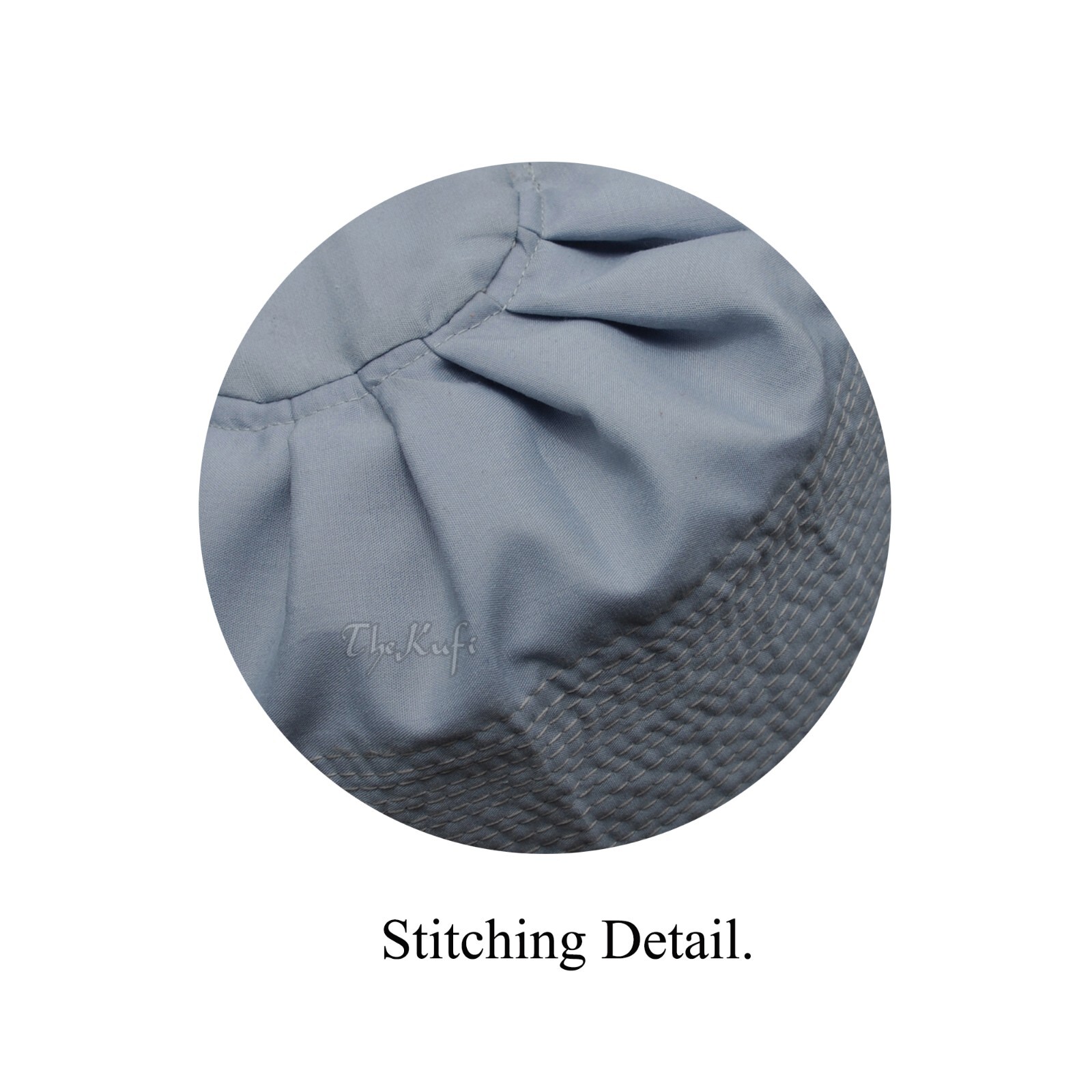 Muslim Prayer Grey Kufi Hat Pleated-top Fabric Handmade Taqiyah Peci ...