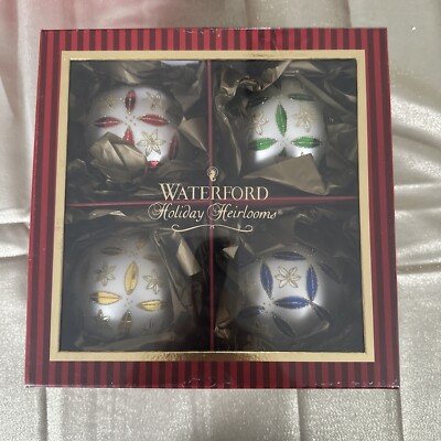 NIB FLAWLESS Stunning WATERFORD Epiphany adornments ORNAMENT BALLS Set ...