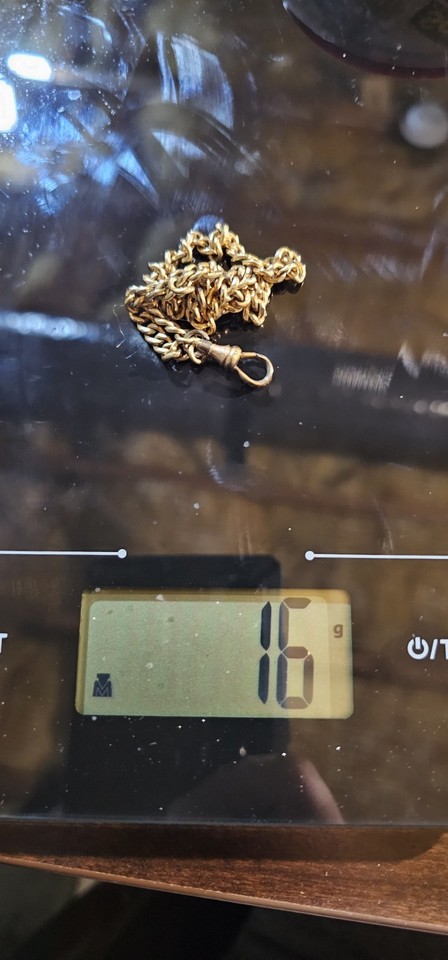 Antique 12k Gold Filled Pocket Watch Chain Link 16g 1/20 S.O.B. 6'' 12 ...