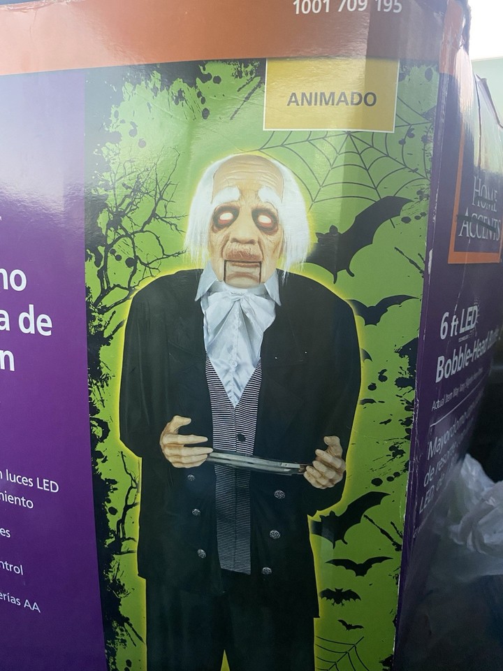 Home Accent 6ft Led Bobble-Head Butler Halloween Prop Decor Indoor Use ...