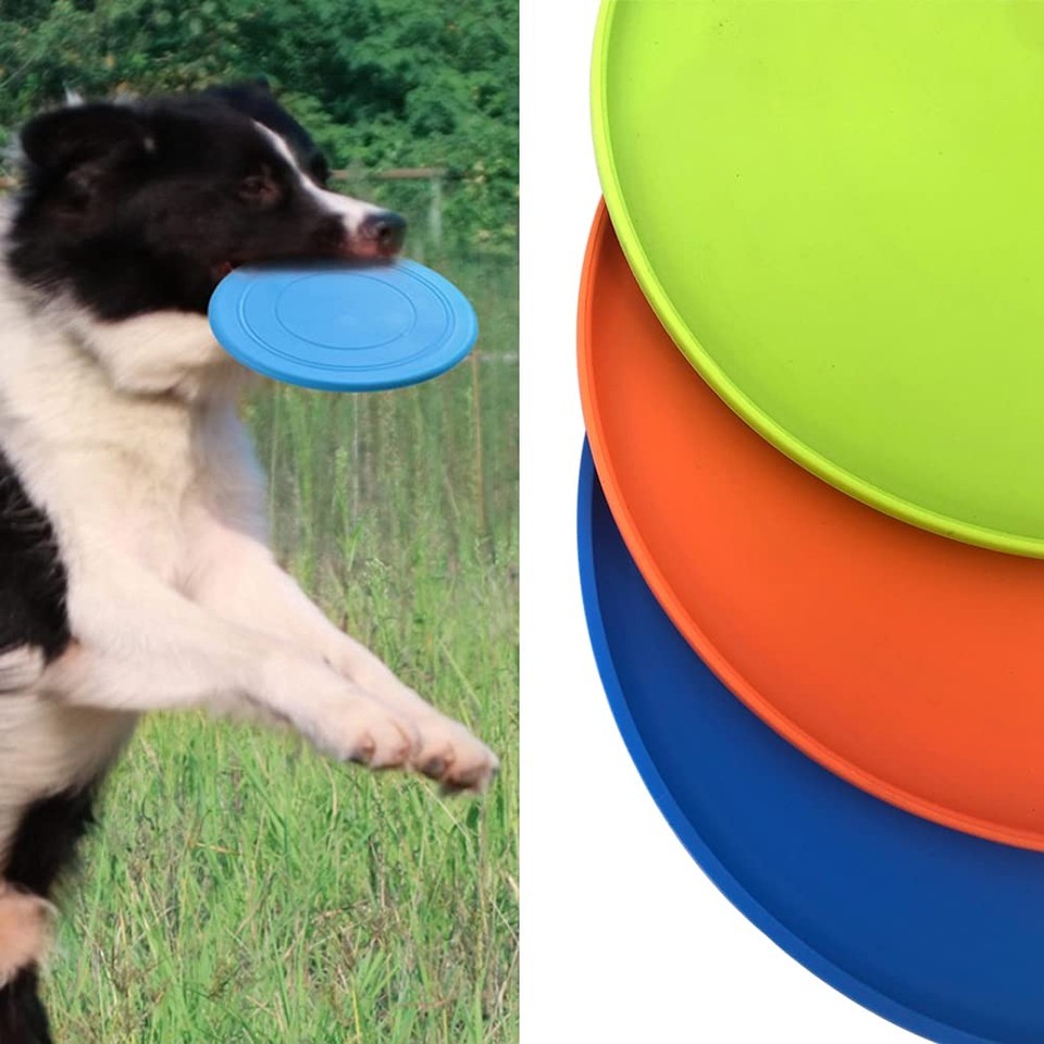 Dog Frisbee Indestructible Disc Toy for Large Dogs Soft Rubber Frizbee ...