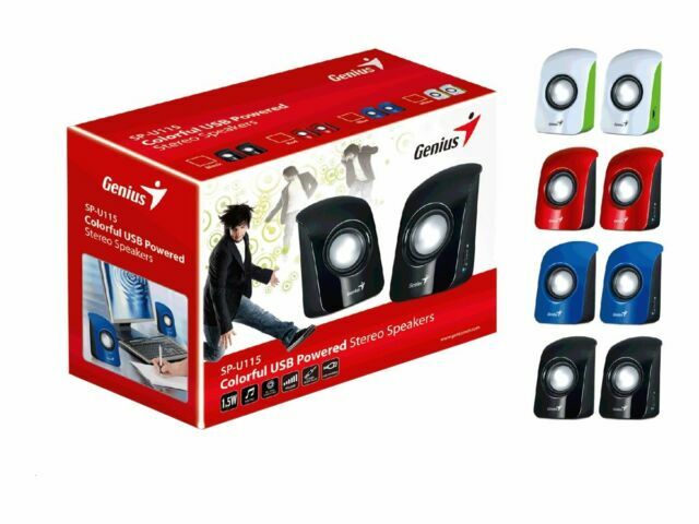 Genius SP-U115 Wired Computer Speakers - Glossy Black for sale online ...