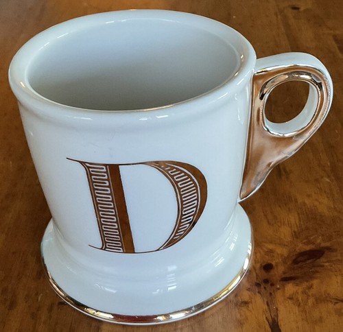 Anthropologie Coffee Mug Monogram D Initial Alphabet Shaving Style ...