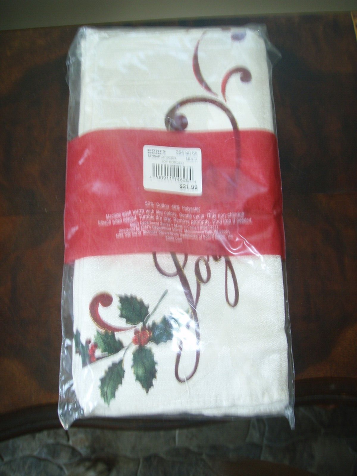 St Nicholas SquareJoy Border Print Napkins-Set of 4-New-Sealed | eBay