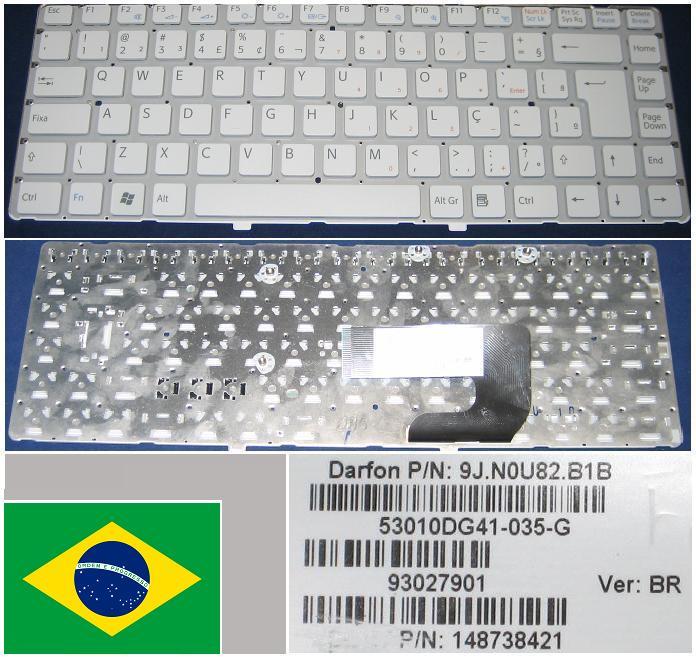 Sony VGN-NW 53010DG41-035-G Qwerty Keyboard Brazil 148738421 White ...
