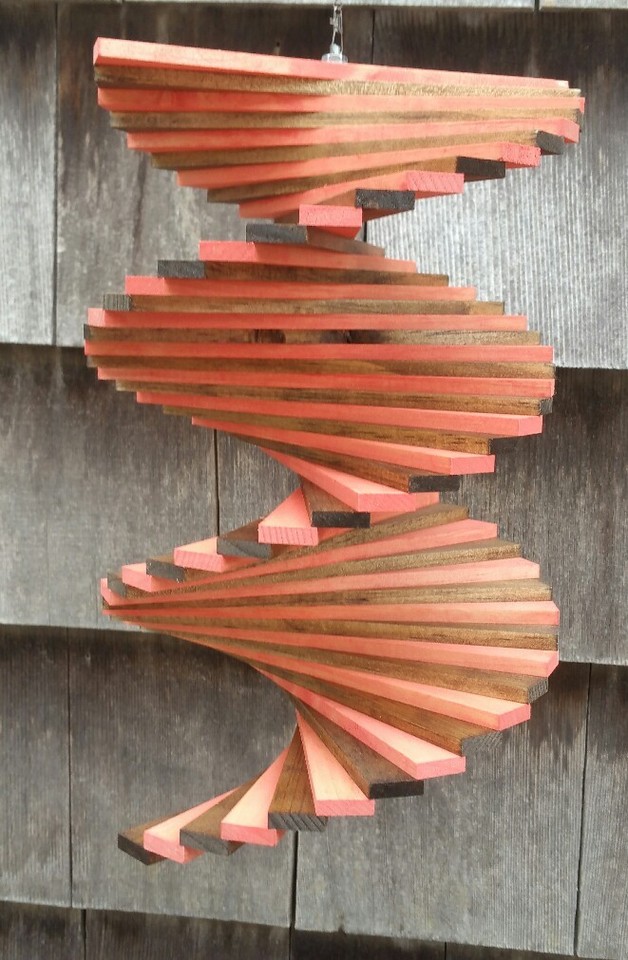 stain Coral Walnut-wood wooden floating twister spinner rustic ...