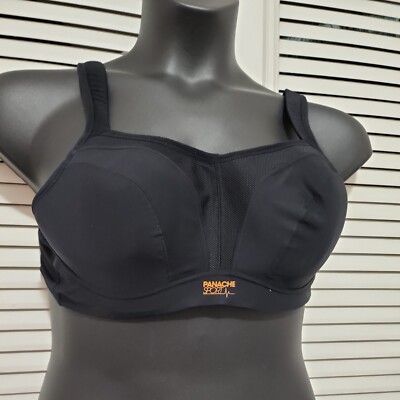 Women's Black Underwired Panache 5021 Sport Bra Size 38C | eBay