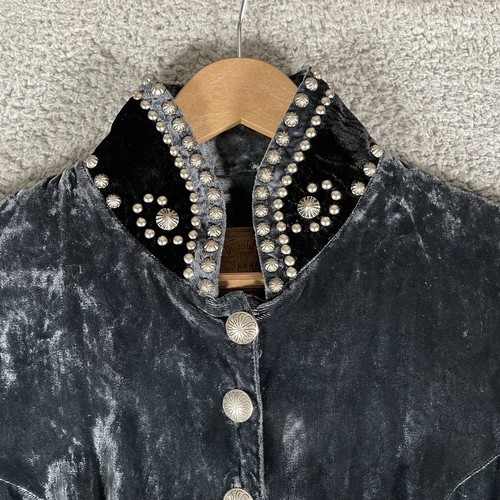 Double D Ranch Wear Dress Women's S Blue Maxi Studded Velvet Duster ...