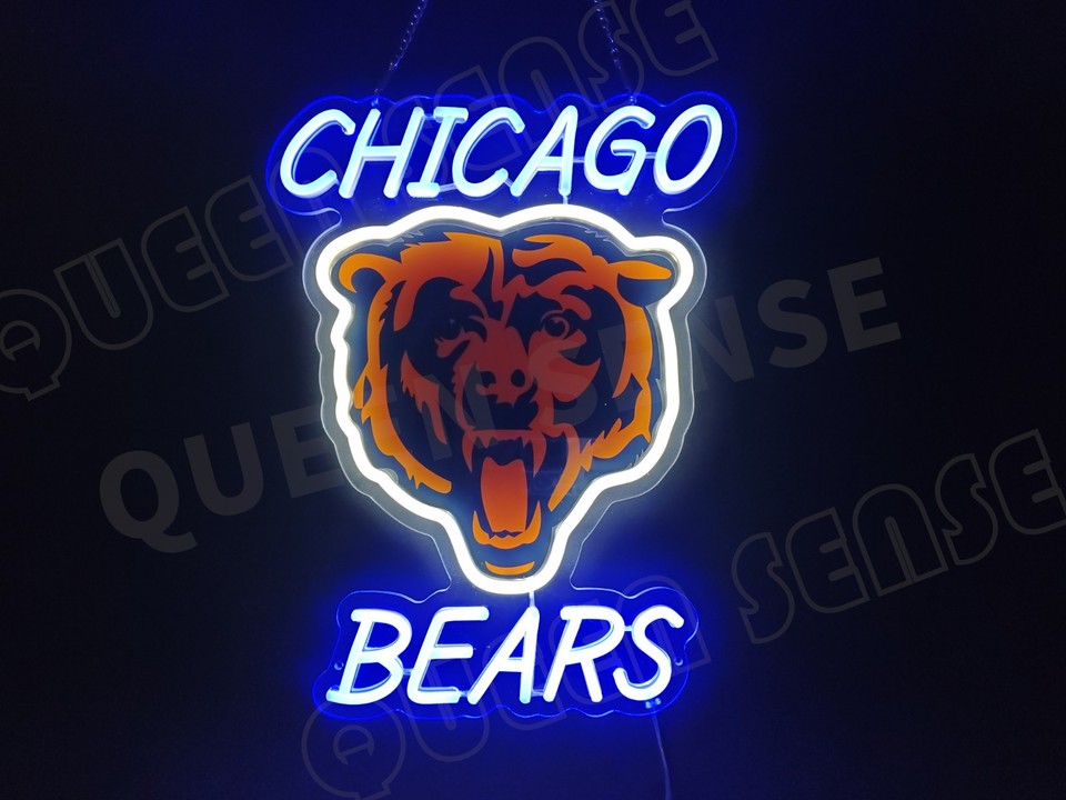 Chicago Bears LED Neon Sign With Dimmer USB Powered Adjustable Light | eBay