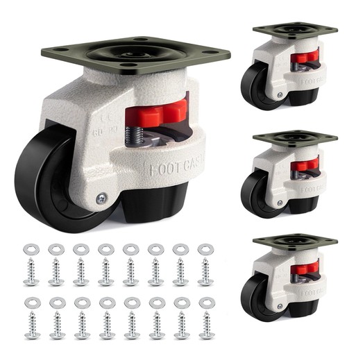 Leveling Casters Retractable Heavy Duty of 440 Lbs Set of 4 Height ...