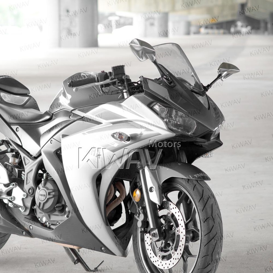 Fairing mirrors silver FIN style wider convex fits SUZUKI Bandit ...