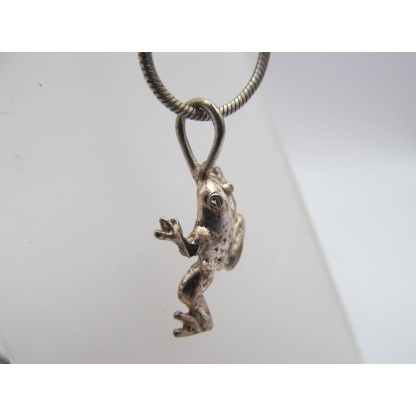 Sterling Silver Small Frog Charm Pendant Necklace | eBay