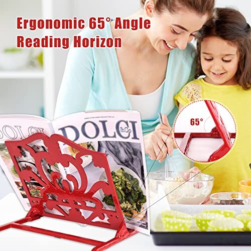 Vintage Cookbook Stand Cast Iron Metal Cookbook Recipe Holder Rack For ...