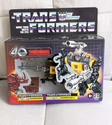 Transformers G1 Reissue 40th Insecticon Bombshell Ramhorn BLASTER Tape ...