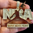 Men's 3.21Ct Multi Color Customized NBA Letter Pendant 925 Silver Free ...