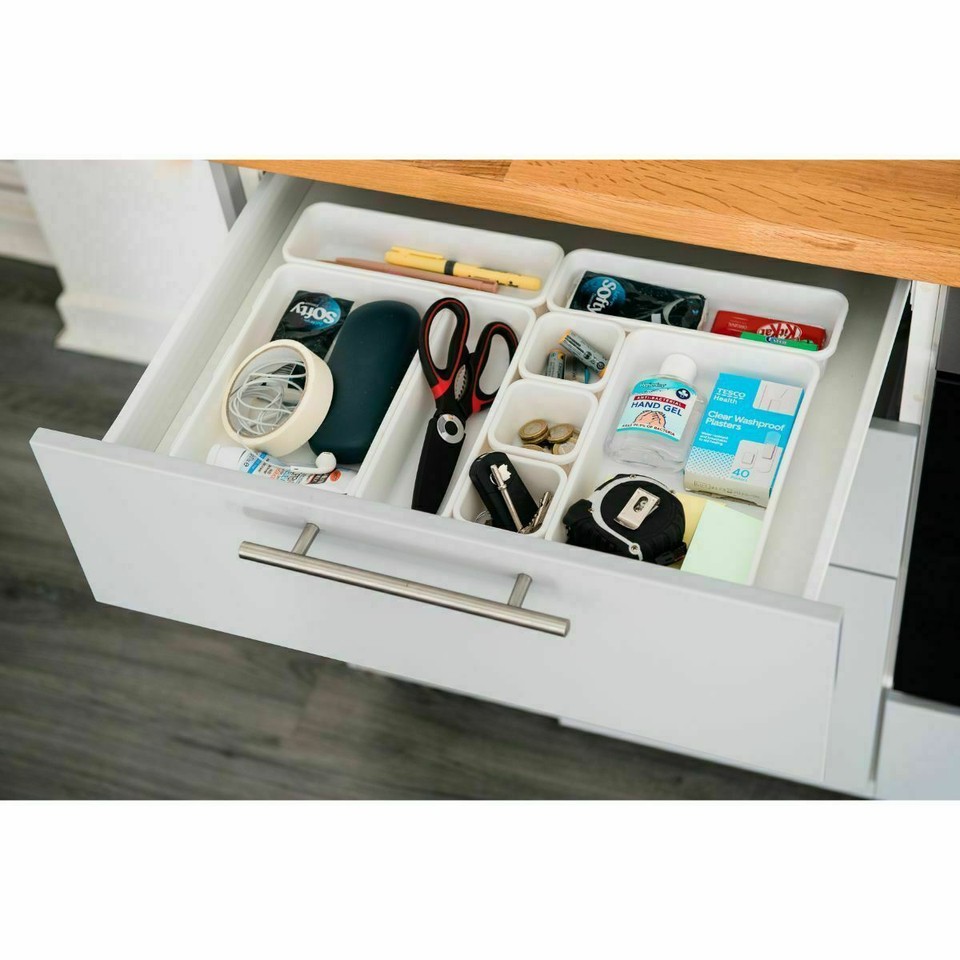 8pcs Desk Drawers Tidy Divider Tray 3-Size Interlocking Drawer ...