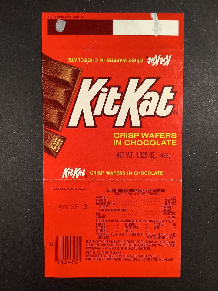 Rowntree’s Kit Kat 1950’s,60’s,70’s,80’s Chocolate Bar Wrapper ...