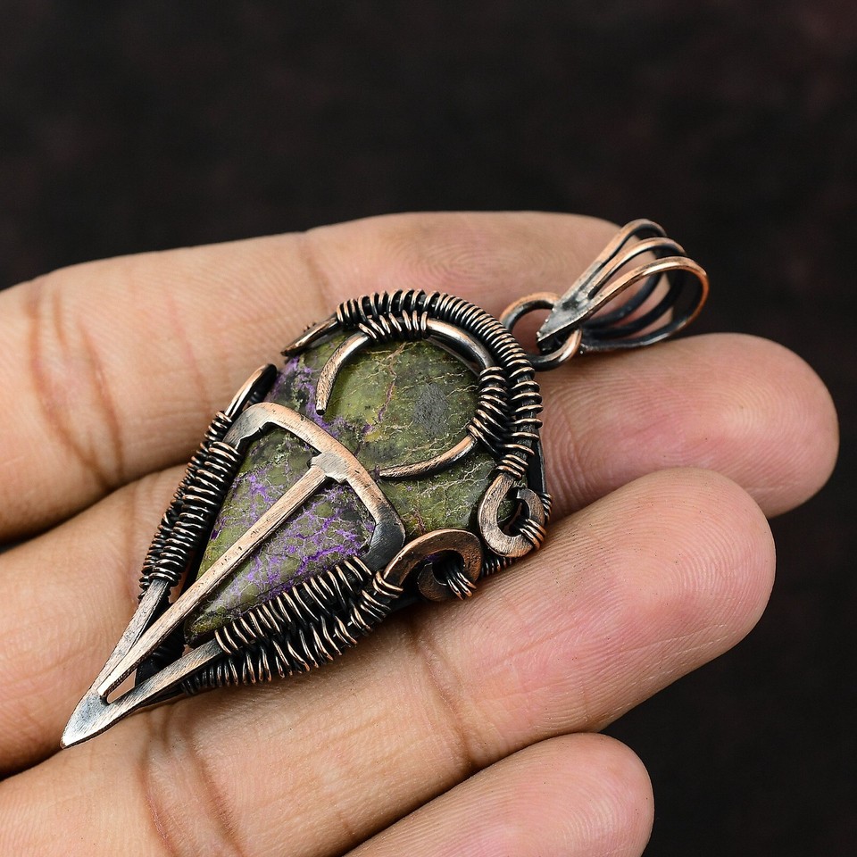 Purpurite Gemstone Handmade Jewelry Copper Mum Gift Wire Wrapped ...