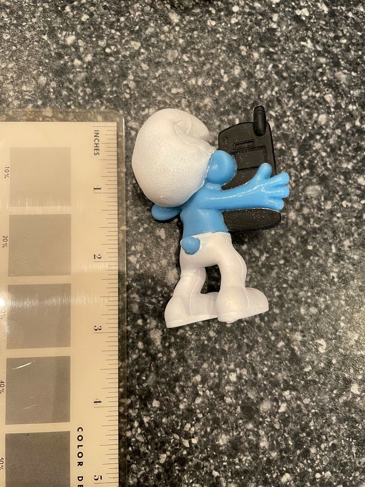 Brainy Smurf Holding Cell Phone Figure McDonalds Happy Meal Toy PVC ...