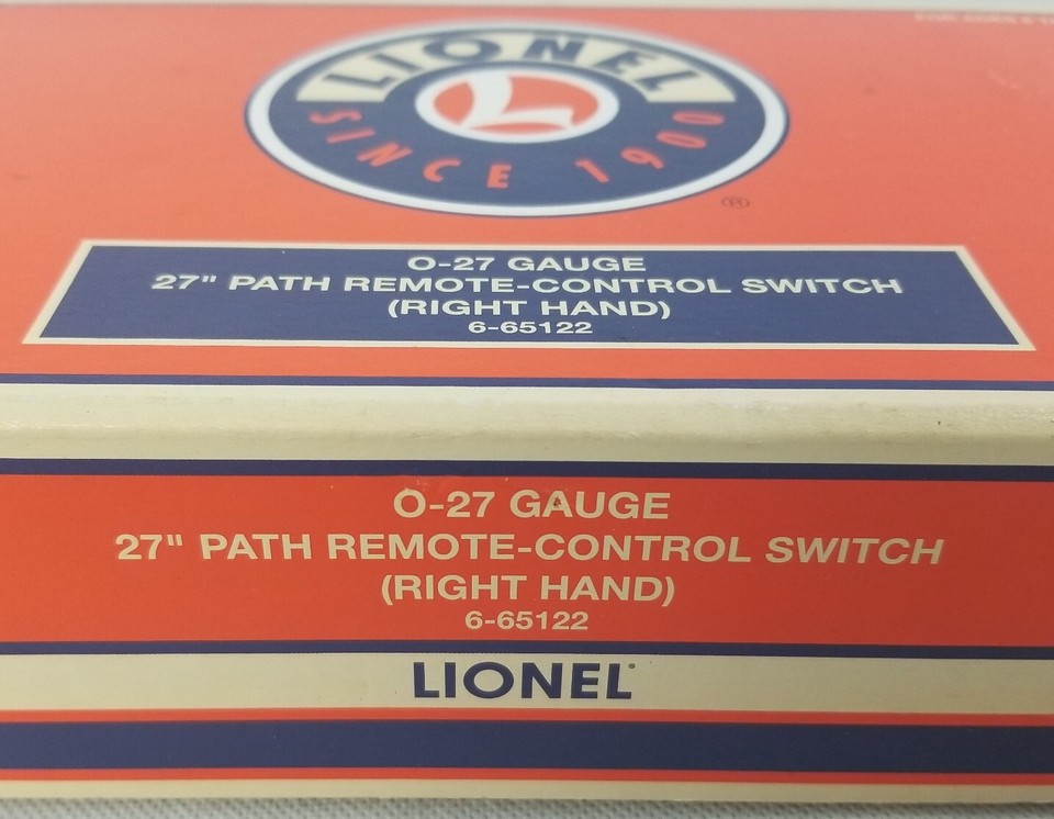 Lionel 0-27 GAUGE Train Track 27" PATH REMOTE-CONTROL SWITCH (R. HAND ...