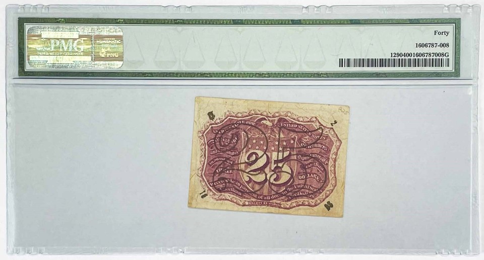 1863-1867 US 25 CENTS FRACTIONAL WASHINGTON NOTE FR#1290 PMG EXTREMELY ...