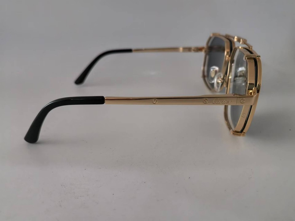 Cartier Gold Frame Sunglasses Gradient Gray Lens New | eBay