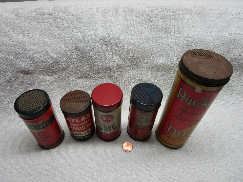 VINTAGE TIRE TUBE PATCH KIT TIN LOT OF FIVE | eBay