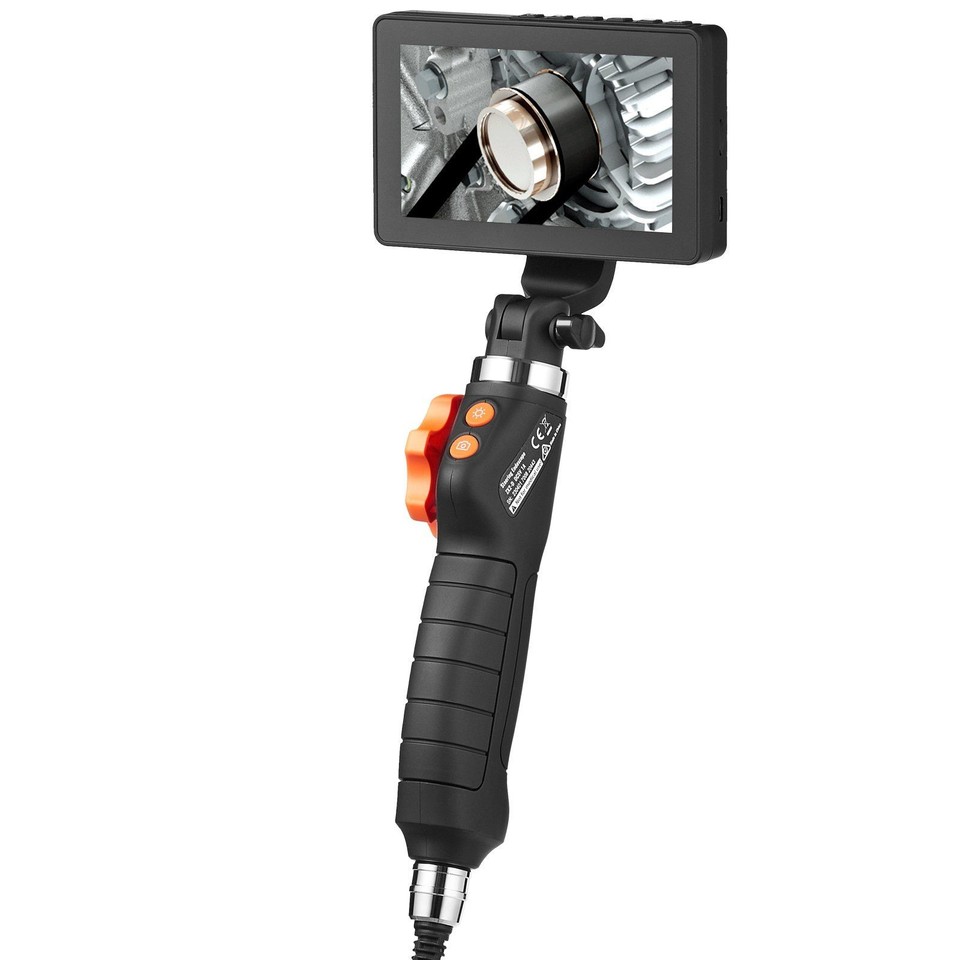 180° Articulating 5" IPS 8X Zoom 6.4mm Lens Flexible Borescope ...